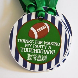 Football Favor Tags, Football Thank You Tags, Football 1st Birthday - Etsy