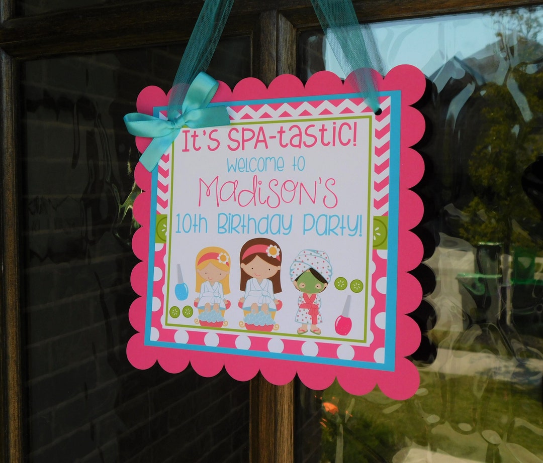 Spa Party Welcome Sign, Spa Party Decor, Pamper Party Door Sign ...