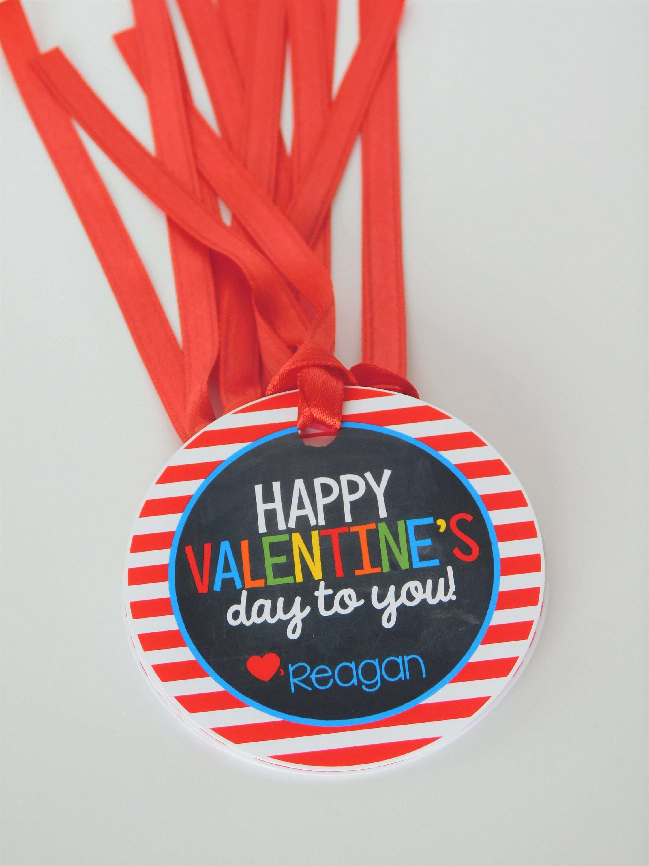 Valentine's Day Treat Tags Happy Valentine's Day - Etsy