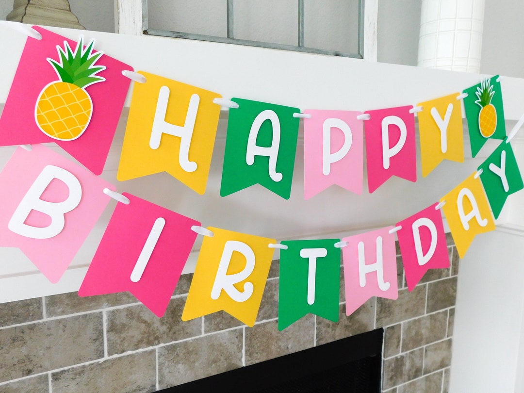 Pineapple Party Banner - Custom Pineapple Birthday Decor, Fully ...