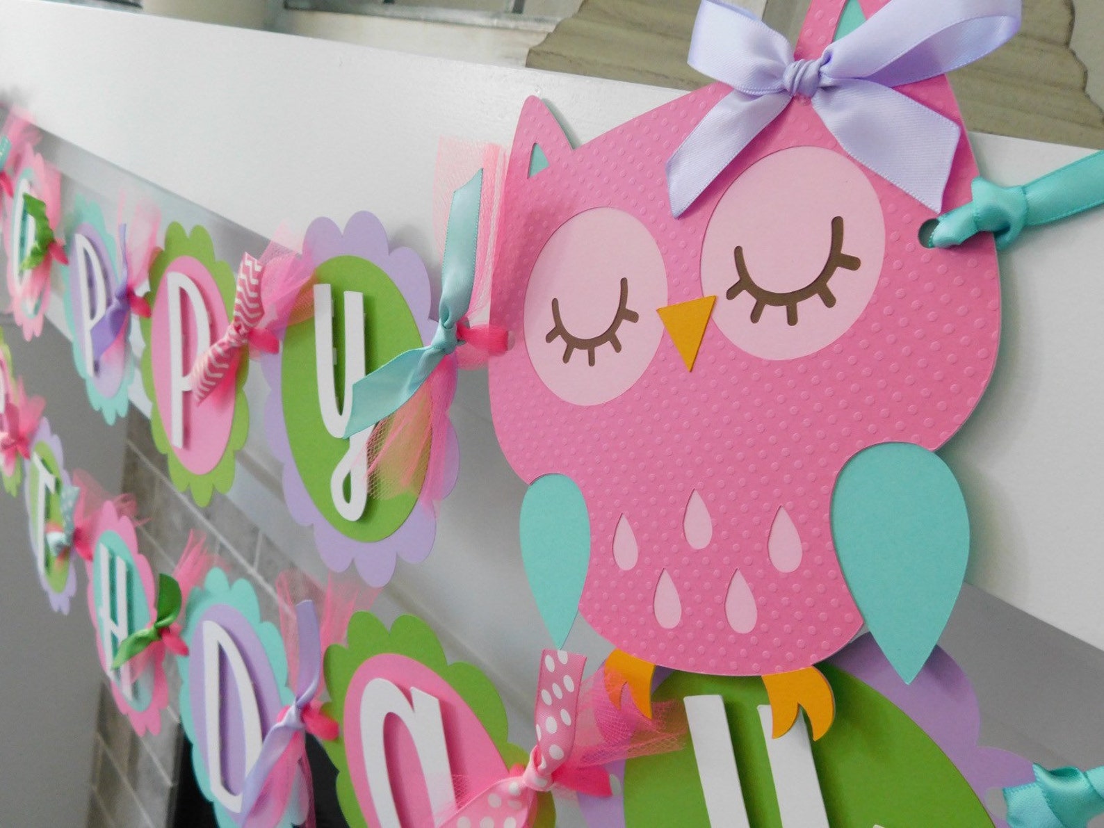 Owl Banner Happy Birthday Banner Owl Party Decorations | Etsy