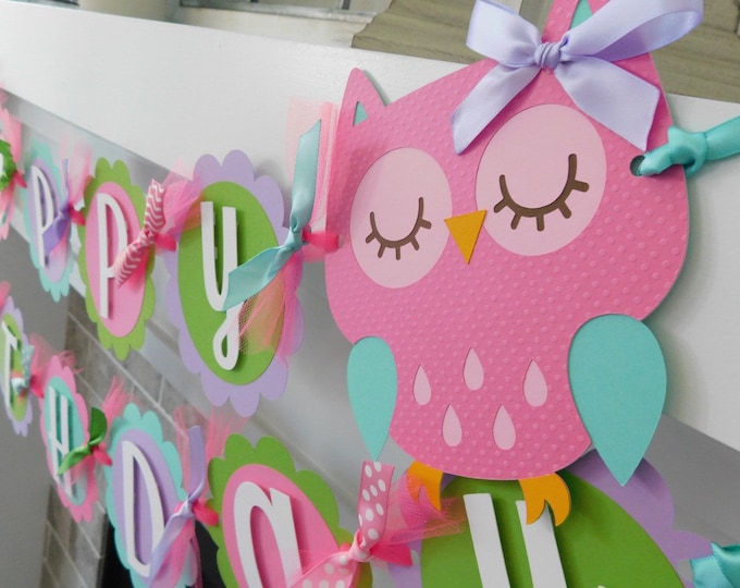 Owl Theme Pink, Purple, & Teal 9 or 7 Paper Plates - Etsy