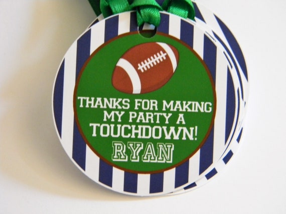 Football Favor Tags, Football Thank You Tags, Football 1st Birthday by ...
