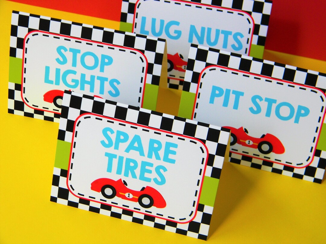 Racecar Food Labels, Racecar Food Tents, Car Party Decor - Etsy