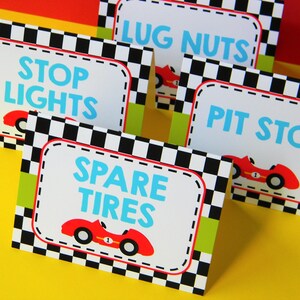 Racecar Food Labels, Racecar Food Tents, Car Party Decor - Etsy