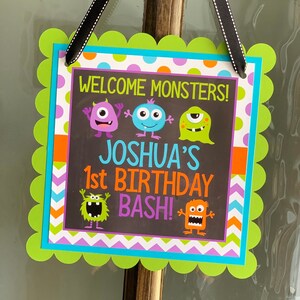 Monster Welcome Sign, Monster Bash Party Decor, Monster Door Sign ...