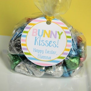 Easter Treat Tags Bunny Kisses Tags Happy Easter Tags - Etsy