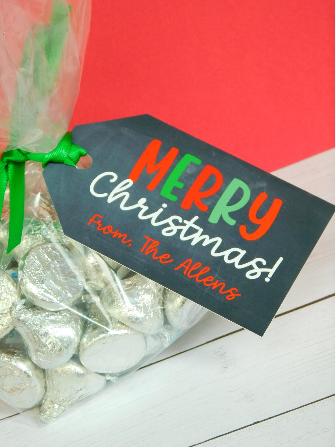 Merry Christmas Treat Tag, Christmas Gift Tags, Holiday Gift Tag, Merry ...