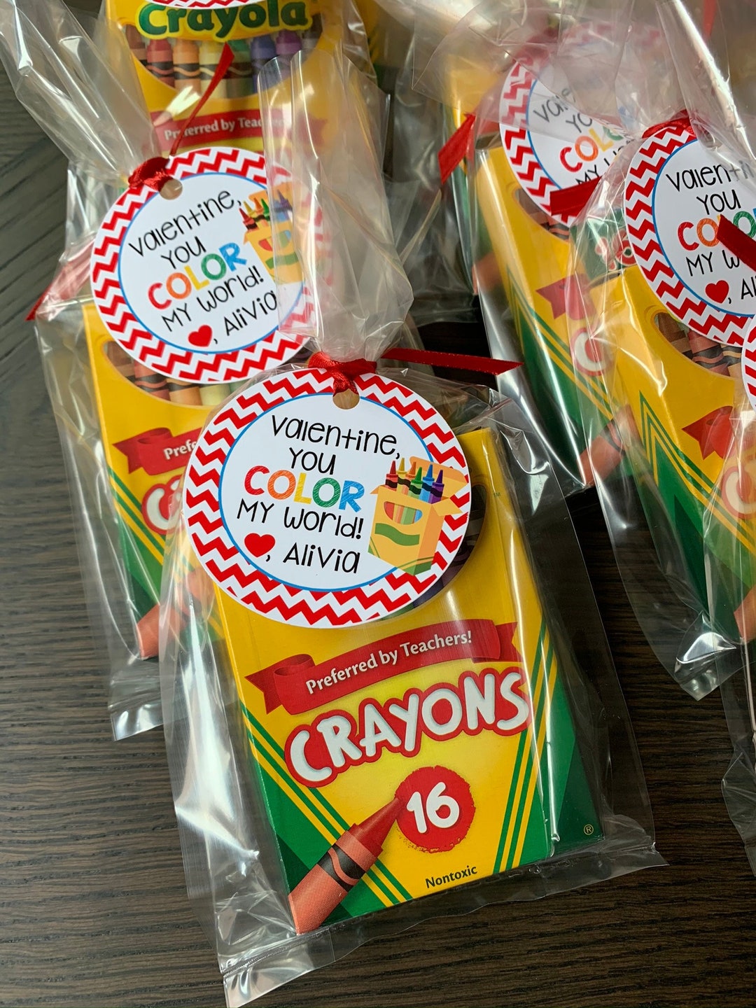 Color My World Valentines Day Treat Tags, Classroom Valentines ...