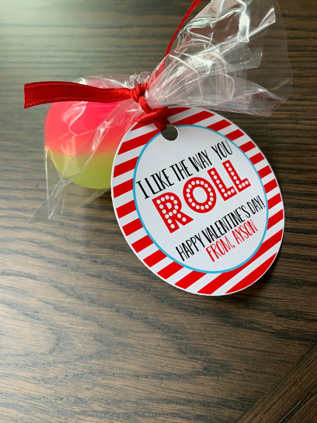 PRINTED Valentine Day Tags, Bouncy Ball Valentine, Classroom Valentine ...