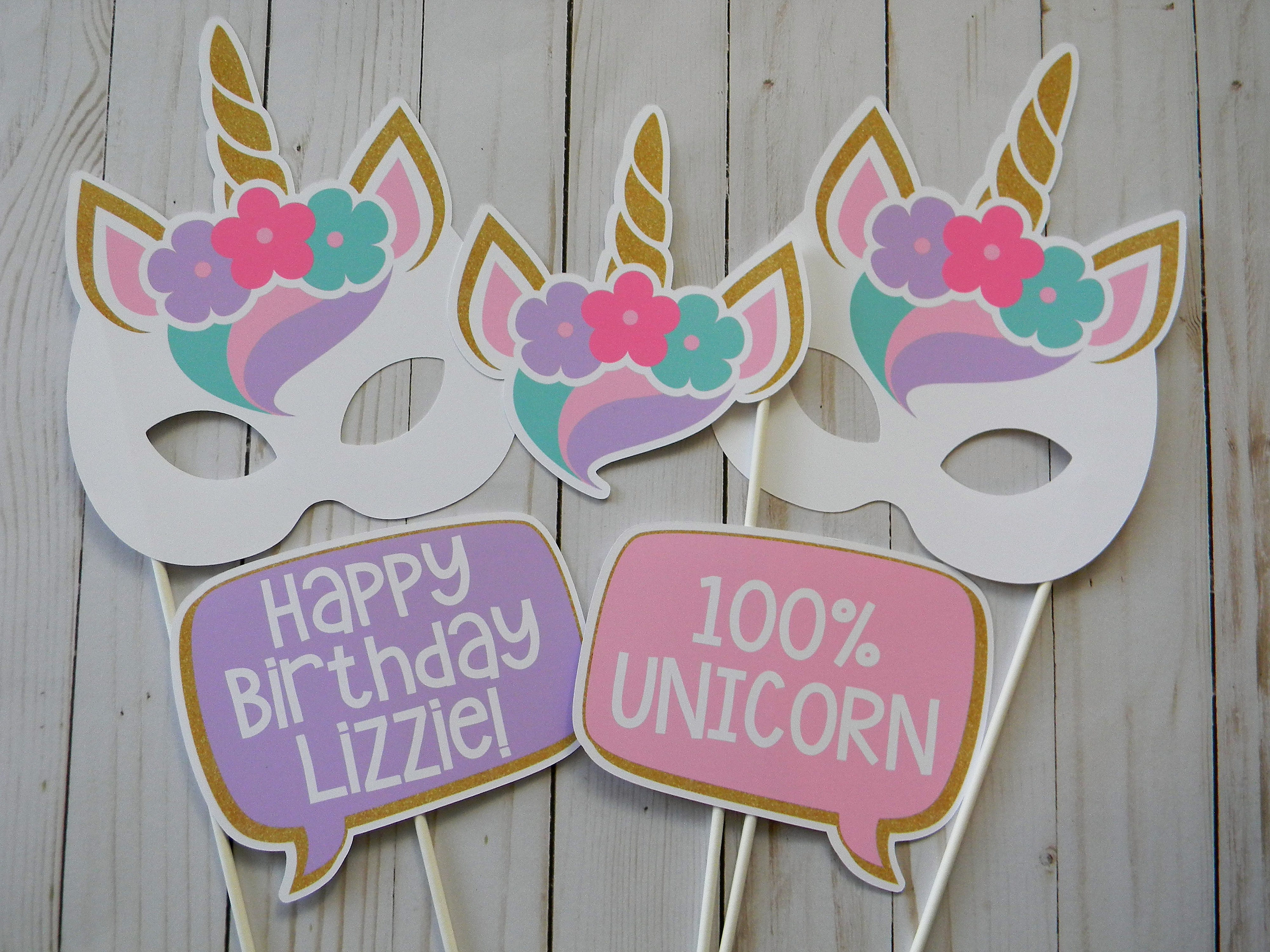 Unicorn Photo Props Photo Booth Unicorn Party Games | Etsy