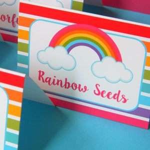 Rainbow Food Labels, Rainbow Food Tents, Rainbow Party Decor - Etsy