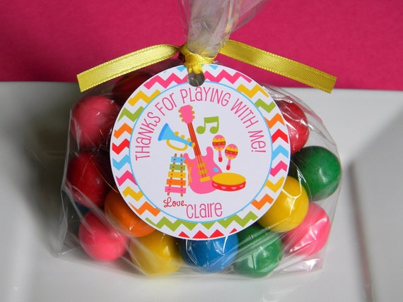 Music Favor Tags Music Thank You Tags Girl Music 1st - Etsy