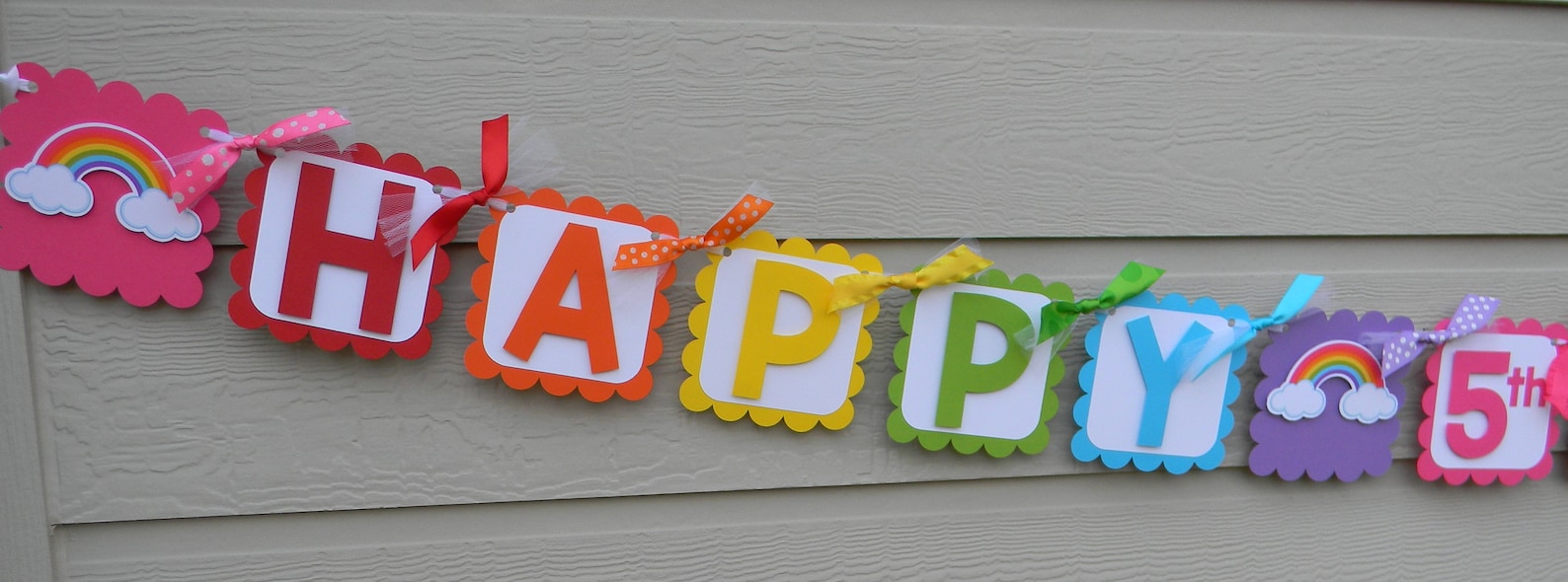 Rainbow Banner Custom Birthday Banner Rainbow Party | Etsy