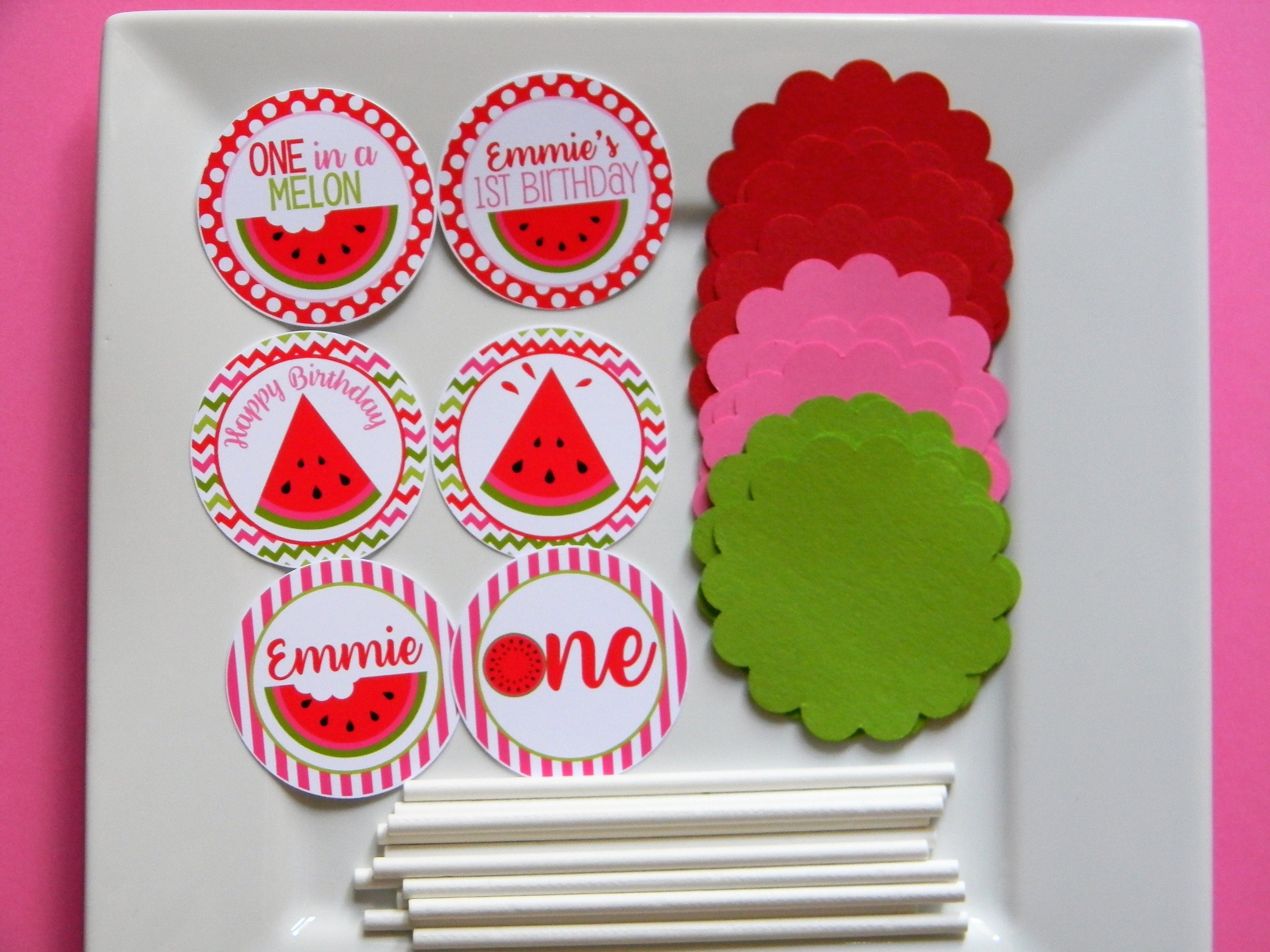 Watermelon DIY Cupcake Topper Kit Watermelon Cupcakes DIY | Etsy