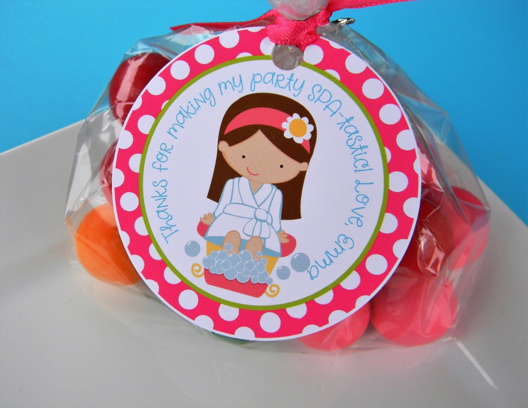 PRINTED Spa Favor Tags - Personalized Birthday Party Decorations ...