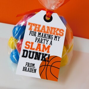 Basketball Favor Tags, Basketball Thank You Tags, Basketball Birthday ...
