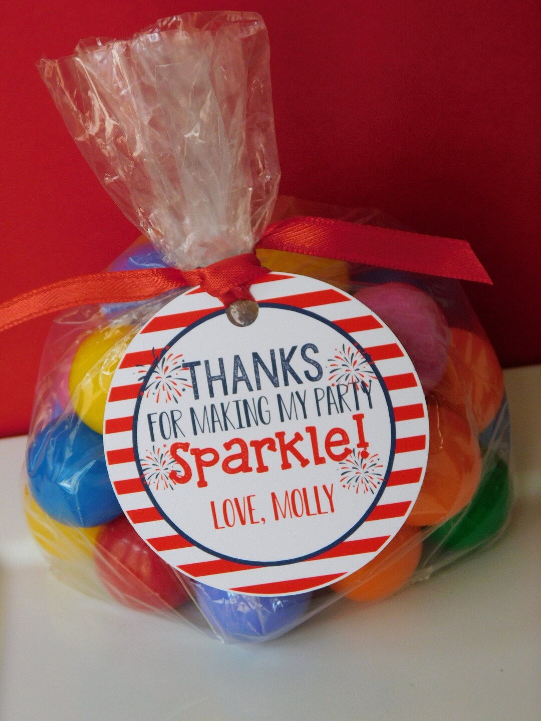 Firework Favor Tags, July 4th Birthday Party, Patriotic Favor Tags - Etsy