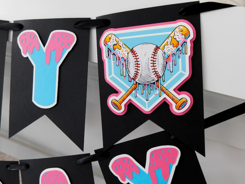 Baseball Drip Birthday Banner: Ice Cream Drip Party Decorations - Etsy
