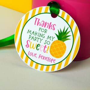 Pineapple Favor Tags, Pineapple Thank You Tags, Pineapple 1st Birthday ...