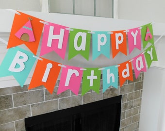 Camping Banner, Summer Camp Birthday Party, EDITABLE Banner, Happy ...