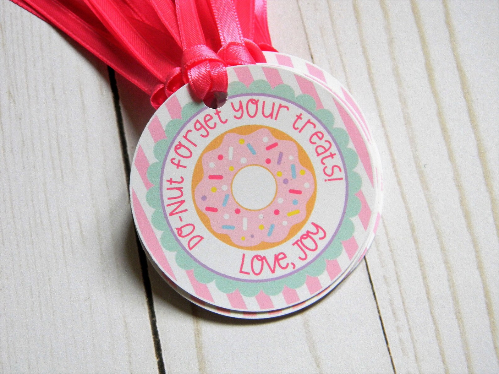 Donut Favor Tags Donut Thank You Tags Donut 1st Birthday - Etsy