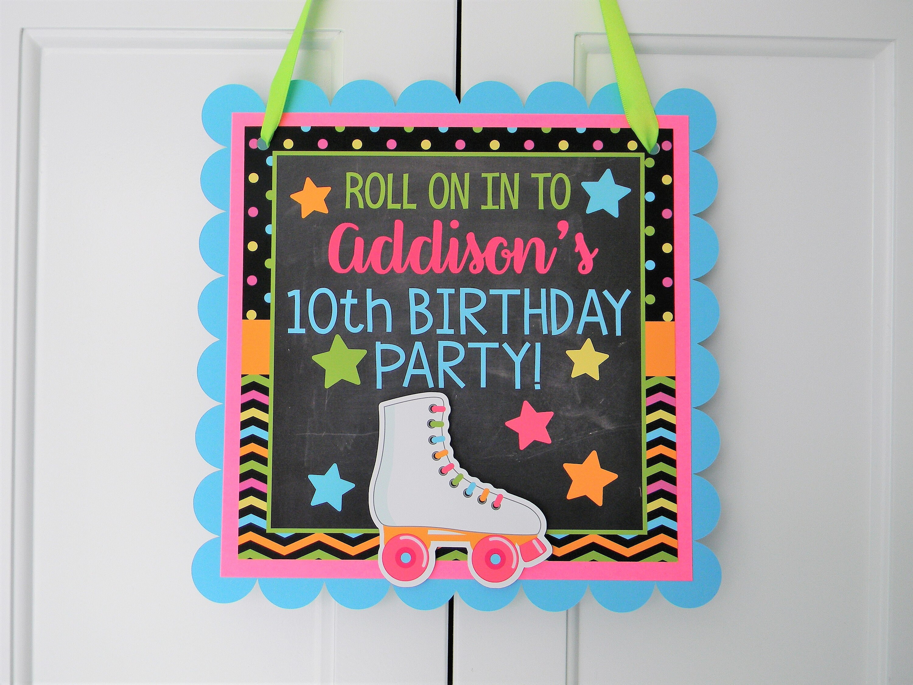 Neon Roller Skate Door Sign Roller Skating Party Decorations - Etsy