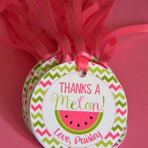 Watermelon Favor Tags, Watermelon Thank You Tags, Watermelon 1st ...