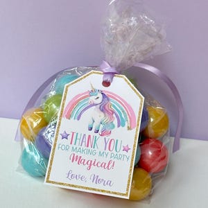 Unicorn Favor Tags, Unicorn Thank You Tags, Unicorn 1st Birthday - Etsy