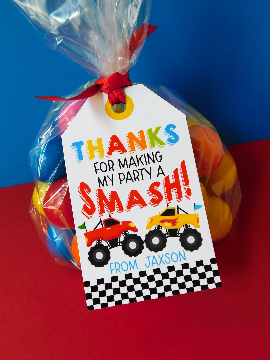 Monster Truck Favor Tags, Truck Thank You Tags, Monster Truck Birthday ...