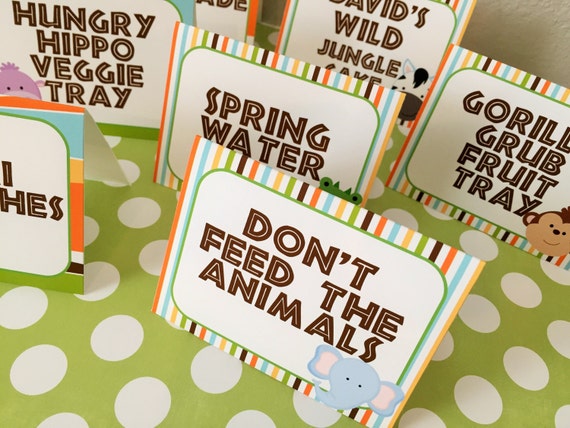 Jungle Themed Food Names Safari Labels Safari Food Labels Party Decor