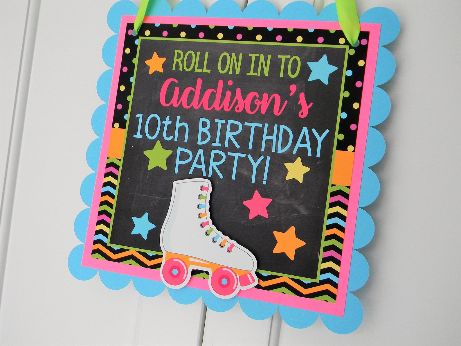 Neon Roller Skate Door Sign Roller Skating Party Decorations - Etsy
