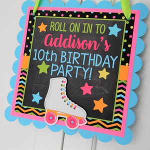 Neon Roller Skate Door Sign, Roller Skating Party Decor, Roller Skate ...
