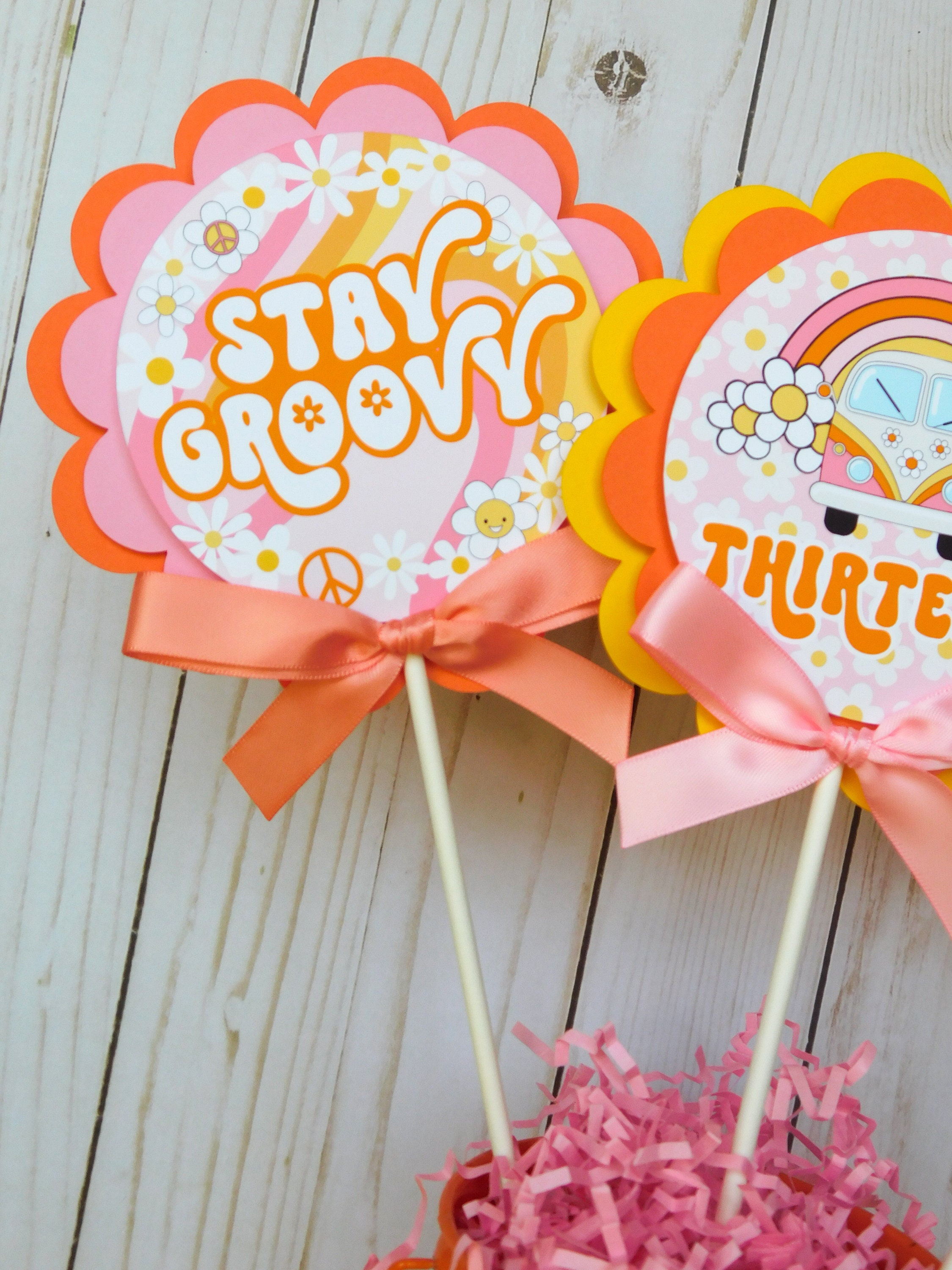 Groovy Centerpieces, Hippie Centerpiece Sticks, Groovy Party Decor ...