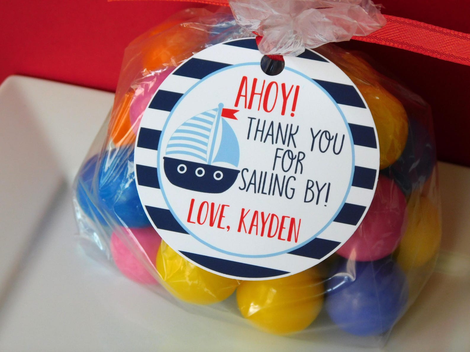 PRINTED Nautical Sailboat Favor Tags - Personalized Birthday Party ...