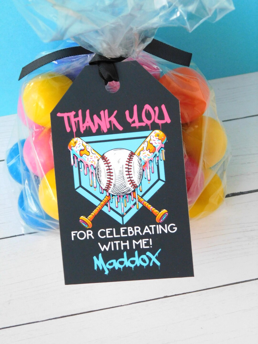 Personalized Baseball Drip Party Favor Tags: Birthday Decorations ...