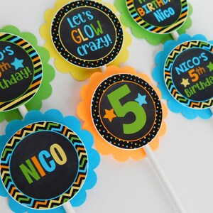 Glow Party Cupcake Toppers, Neon Cupcakes, Glow Party Decor - Etsy
