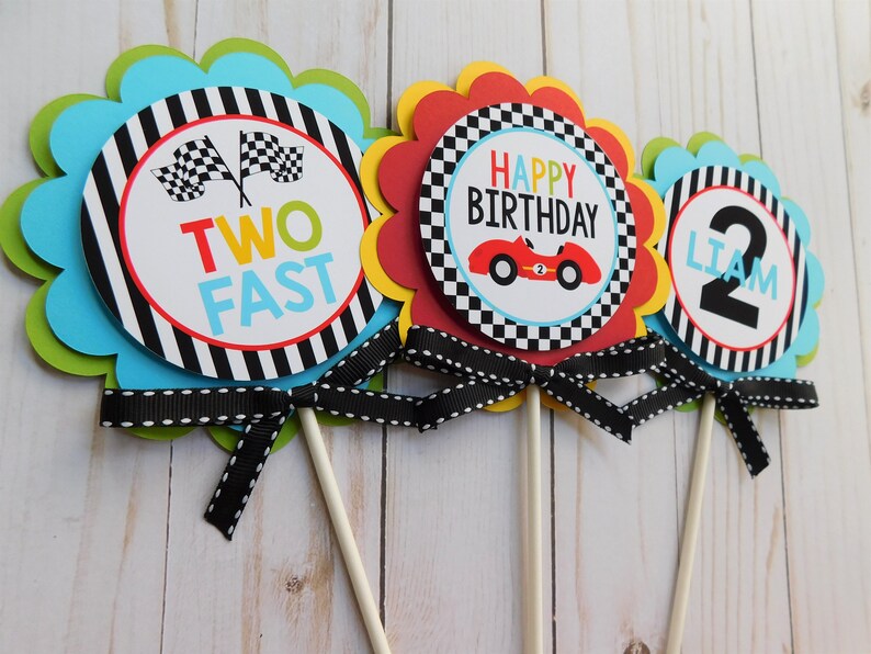 Race Car Centerpiece Sticks Race Car Party Decorations Two - Etsy