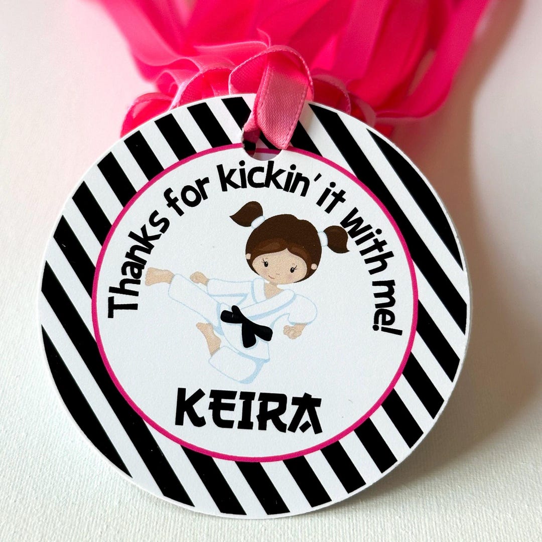 PRINTED Karate Favor Tags, Personalized Karate Thank You Tags, Karate ...