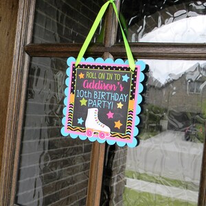Neon Roller Skate Door Sign, Roller Skating Party Decor, Roller Skate ...