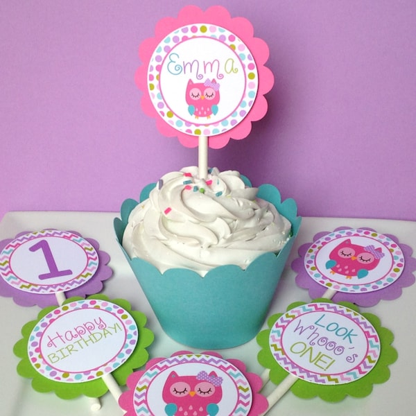 Owl Cupcake Toppers - Etsy