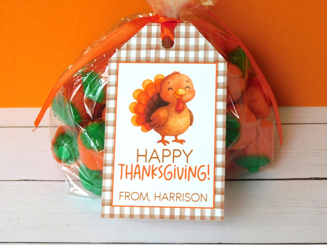 PRINTED Thanksgiving Turkey Treat Tags - Autumn Party Favor Labels - Etsy