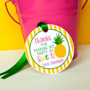 Pineapple Favor Tags, Pineapple Thank You Tags, Pineapple 1st Birthday ...