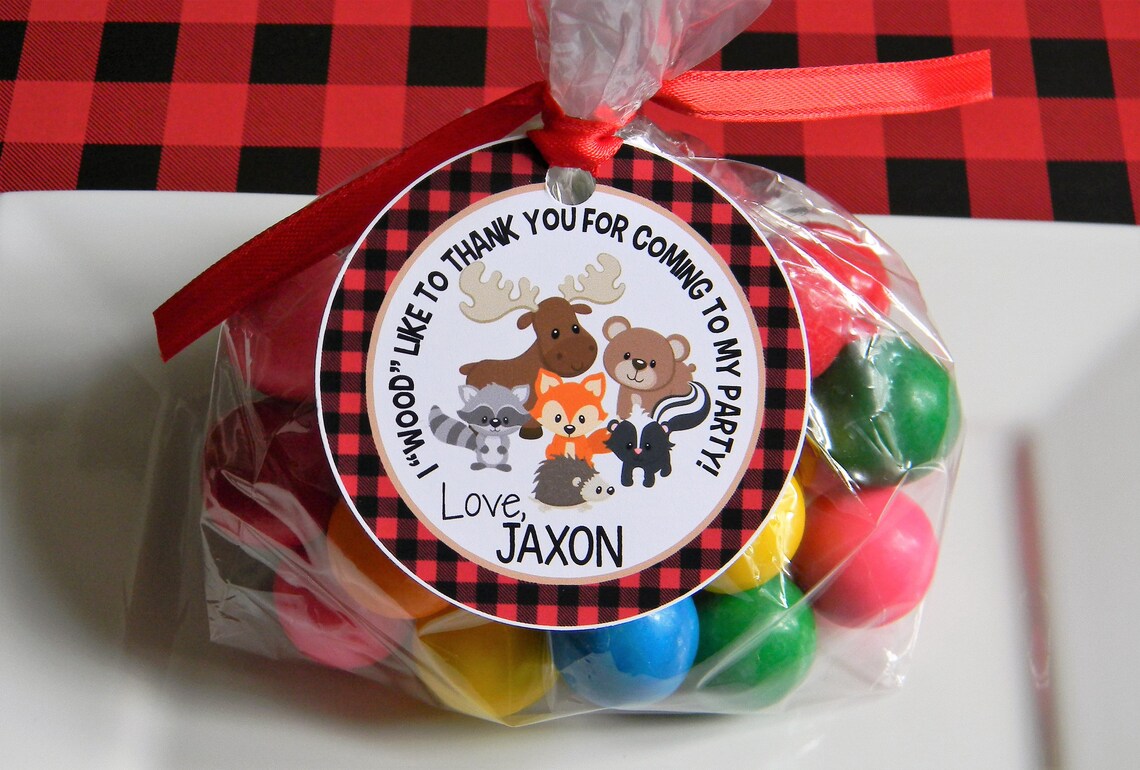 Woodland Animals Favor Tags Forest Animal Thank You Tags - Etsy