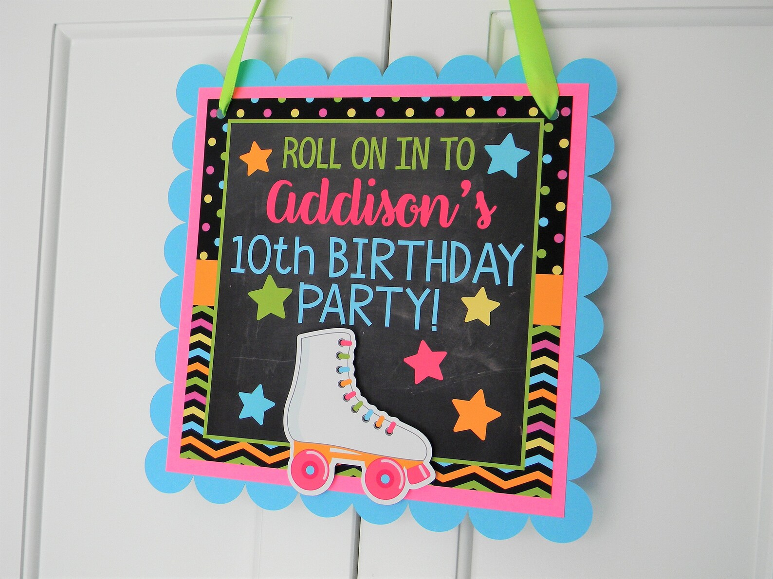 Neon Roller Skate Door Sign Roller Skating Party Decorations - Etsy