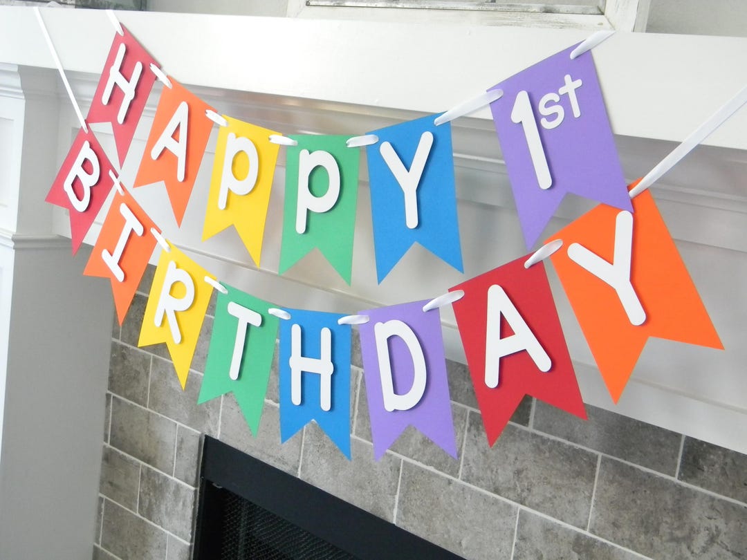 Rainbow Party Banner - Custom Rainbow Birthday Decor, Rainbow Theme ...