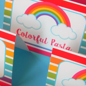 Rainbow Food Labels, Rainbow Food Tents, Rainbow Party Decor - Etsy