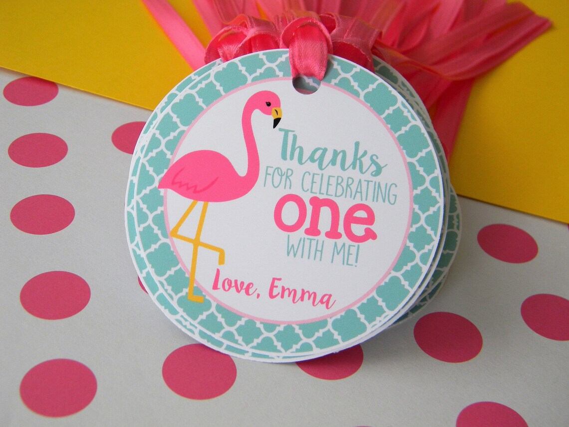 Flamingo Favor Tags Flamingo Thank You Tags Girl Flamingo | Etsy