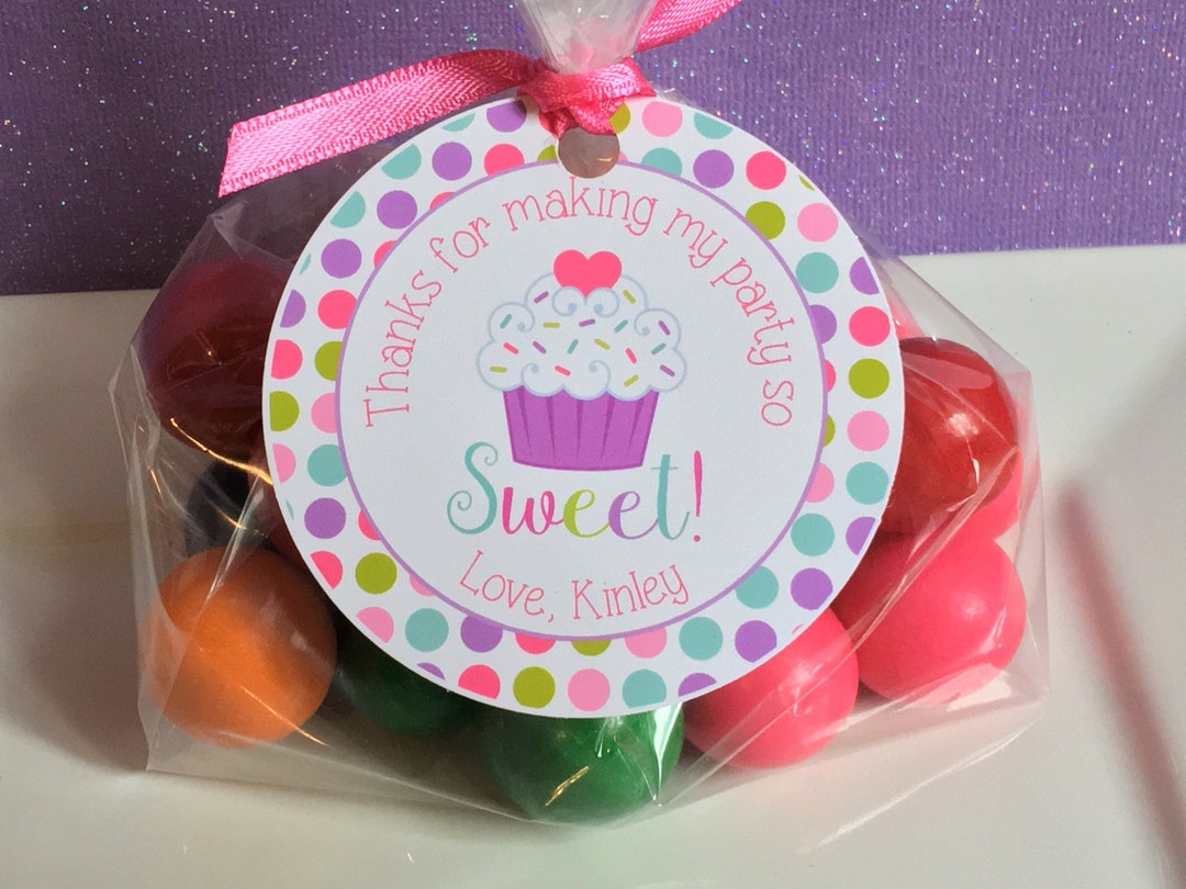 PRINTED Cupcake Favor Tags, Personalized Cupcake Thank You Tags ...