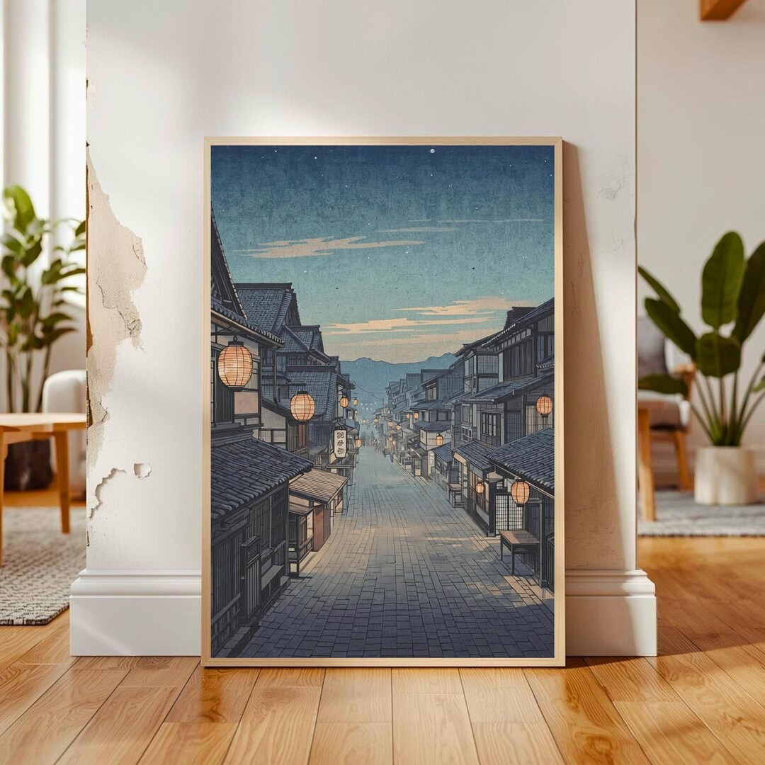 Vintage Japanese Street Scene Poster — Art Print - Etsy